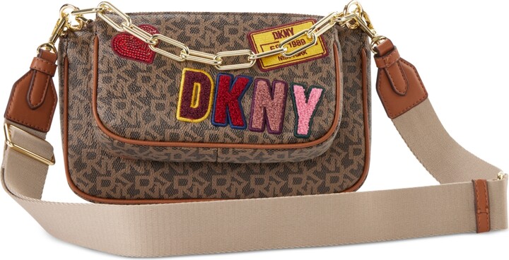 DKNY Lexi Monogram Faux Leather Double Crossbody - ShopStyle Shoulder Bags