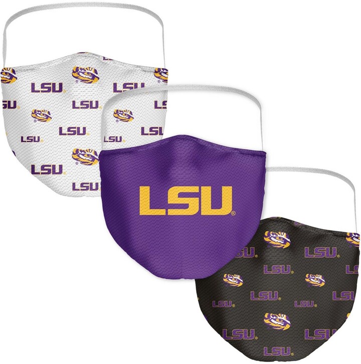 Fanatics Multi Adult Lsu Tigers All Over Logo Face Covering 3-Pack ...