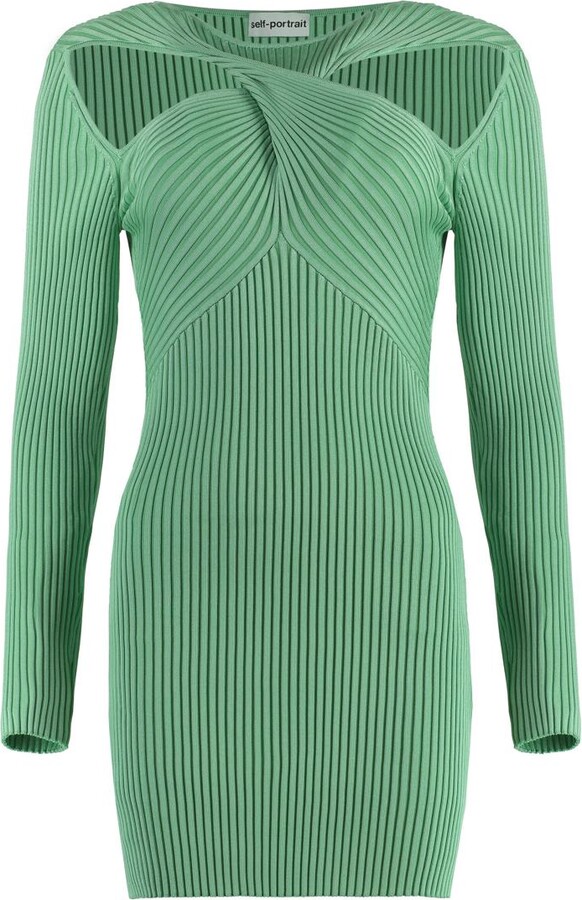 Self-Portrait Ribbed Knit Dress - ShopStyle