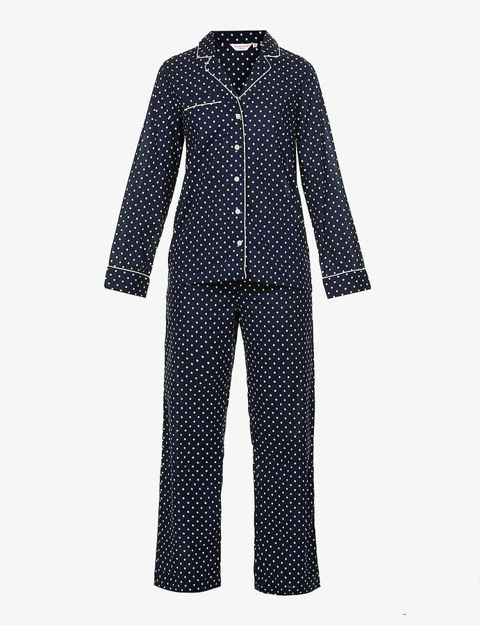 Derek Rose Plaza spotted cotton-poplin pyjama set - ShopStyle Pajamas