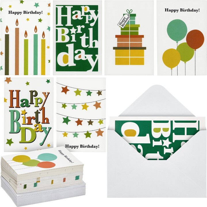 Best Paper Greetings Birthday Card - 48-Pack Birthday Cards Box Set ...