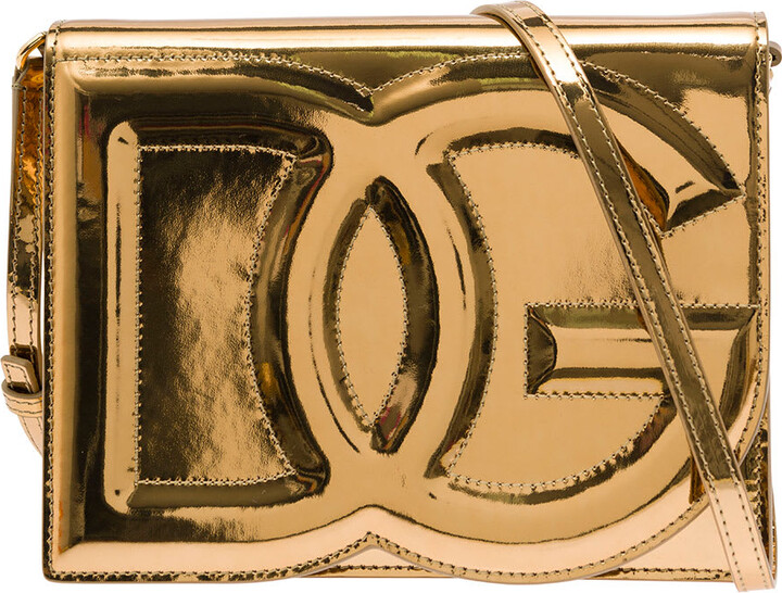 Dolce & Gabbana 'dg Logo' Gold-colored Shoulder Bag With Logo Detail ...