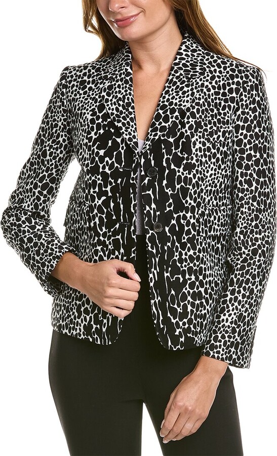 Michael Kors Jacquard Ocelot Silk-Blend Jacket - ShopStyle Blazers