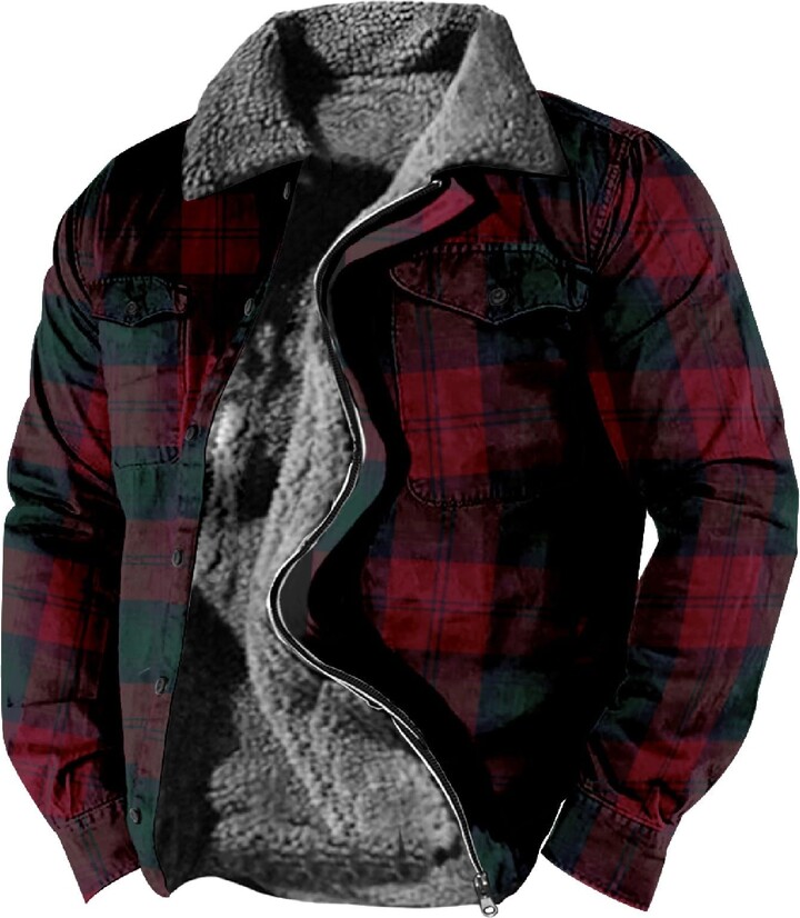 Generico Men's Winter Coat Regular Fit Light Coat Vintage Jacket Soft ...