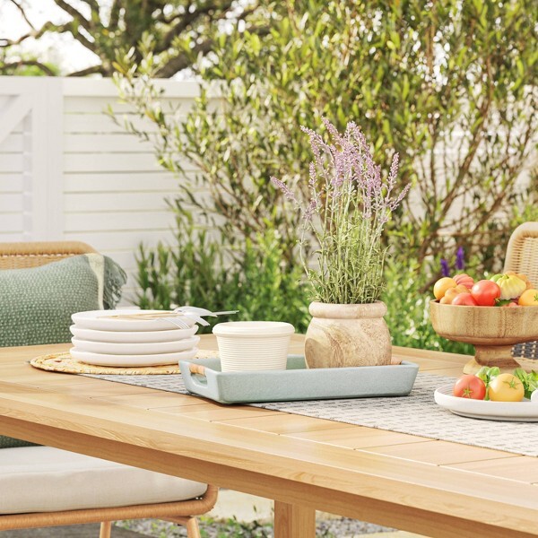 Threshold designed w/Studio McGee Rectangular Earthenware Tray with Cut ...