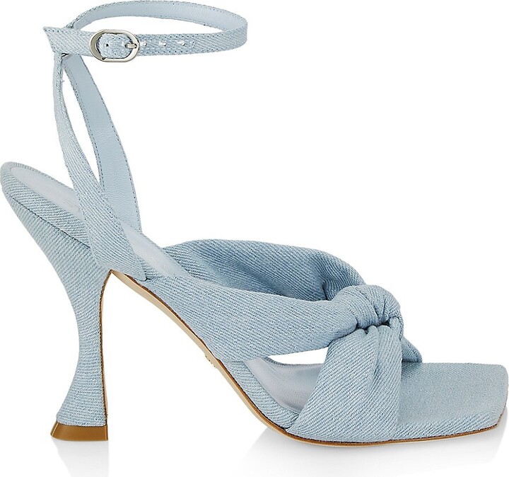 Stuart Weitzman Playa Ankle-Strap Denim Sandals - ShopStyle