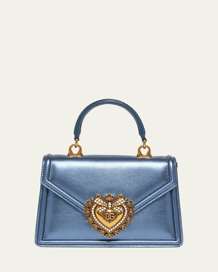 Dolce & Gabbana Devotion Mini Metallic Leather Top-Handle Bag - ShopStyle