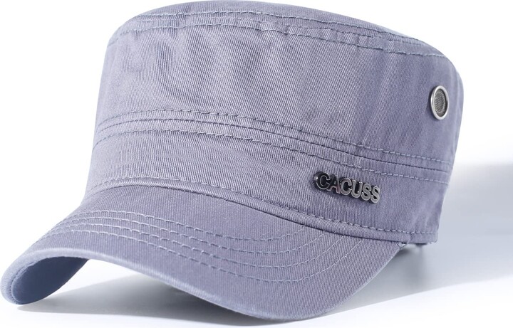 CACUSS Men's Cotton Army Cap Cadet Hat Trucker Dad Hat Military Flat ...