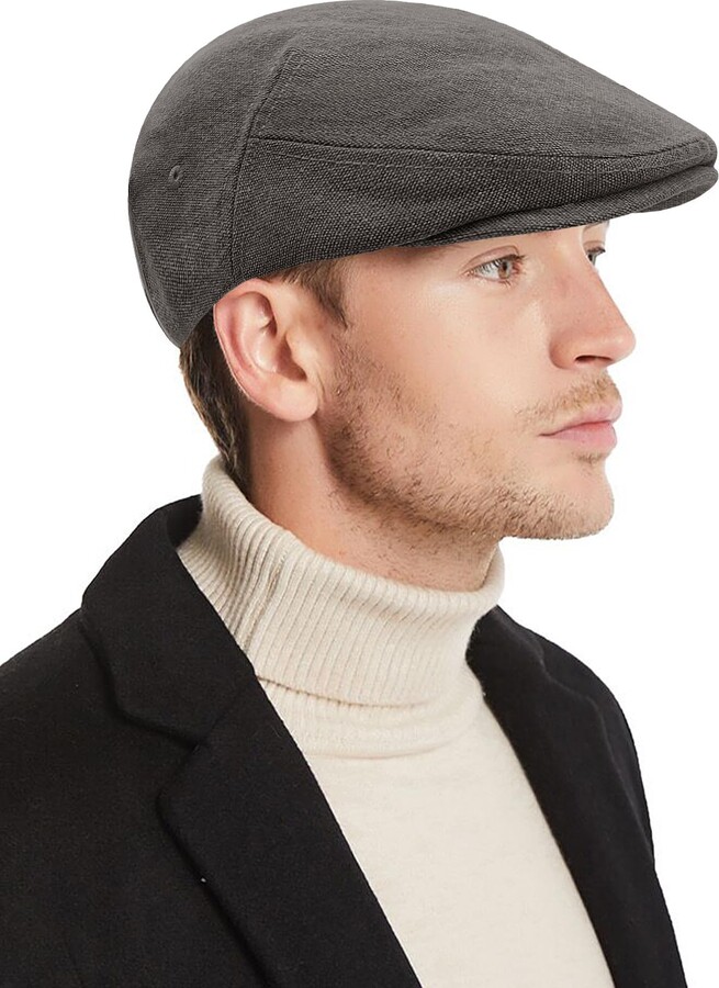 Clape Newsboy Beret Ivy Cap Men’s Cotton Flat Cap UPF50+ Duckbill Hat ...