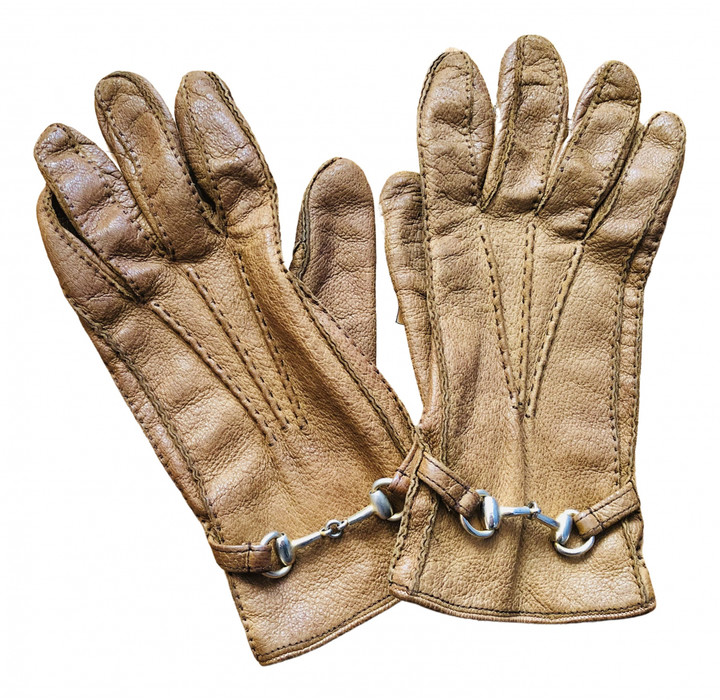 Gucci camel Leather Gloves - ShopStyle