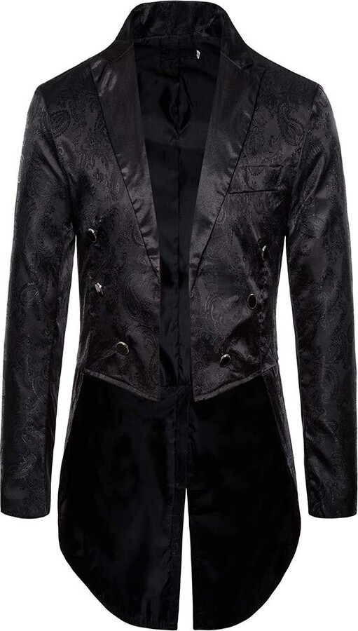 OCCOKO FRAC Jacket for Men Charm Goth Fit Suit Cardigan Outwear Coat ...