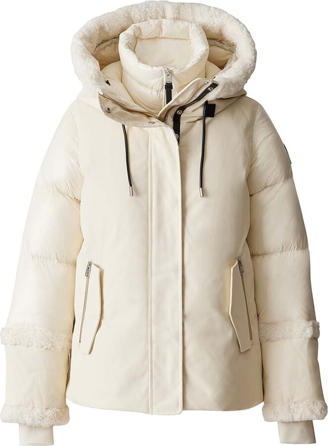 Mackage Cyrah Arctic Twill Down Jacket With Shearling Trim - ShopStyle