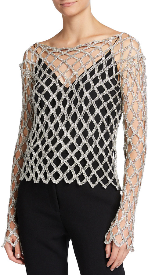 Rosetta Getty Mesh Cutout Top - ShopStyle
