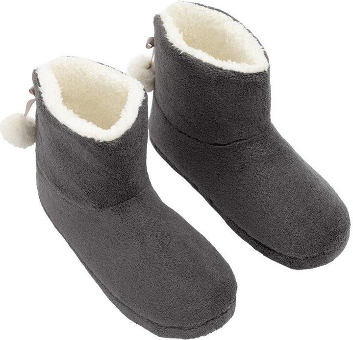 OHS Faux Suede Sherpa Ankle Slipper Boots - ShopStyle