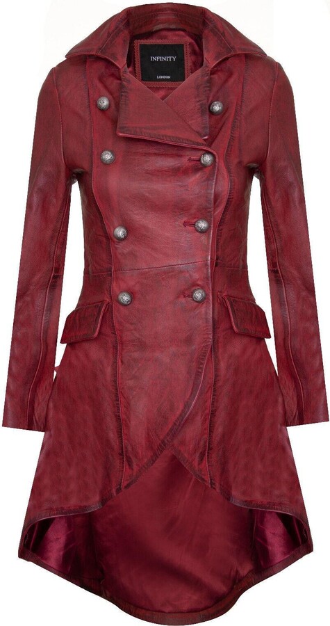 Infinity Leather Gothic Victorian Coat-Accra - Red - ShopStyle