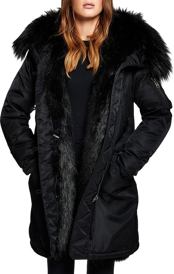 SAM. Stella Faux Fur-Lined Down Coat - ShopStyle