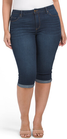 TJMAXX Plus Recycle Denim D Logo Rolled Capris For Women - ShopStyle Cropped Jeans