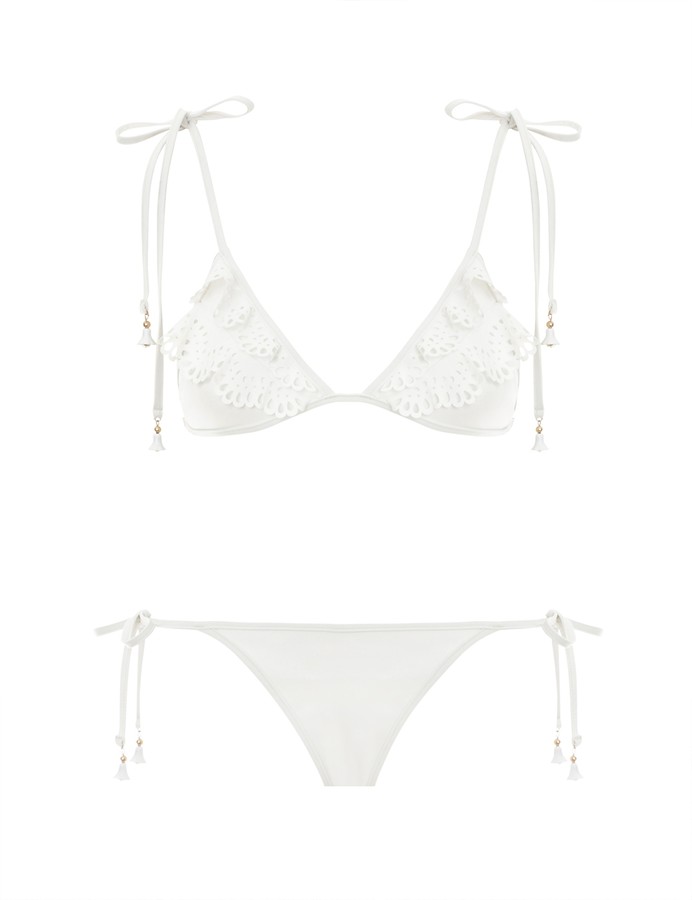 Zimmermann Kirra Laser Cut Frill Bikini - ShopStyle Two Piece Swimsuits