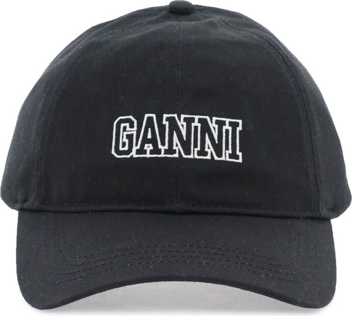 Ganni baseball cap with logo embroidery - ShopStyle Hats