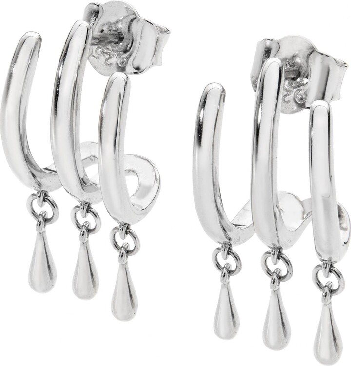 Lucy Quartermaine Waterfall 3 Hoop Stud With Drips - ShopStyle Earrings