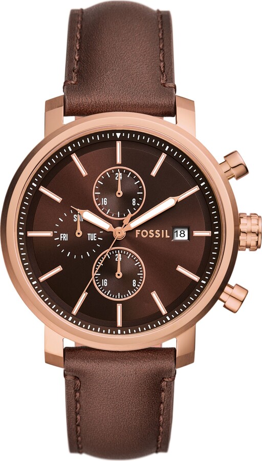 Fossil Men's Rhett Multifunction, Rose Gold-Tone Stainless Steel Watch ...