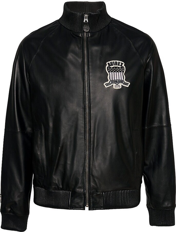 Avirex Leather Logo Track Jacket - ShopStyle