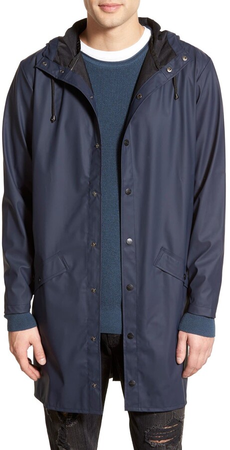 Rains Waterproof Hooded Long Rain Jacket - ShopStyle