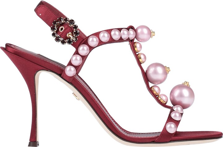 Dolce & Gabbana Sandals Burgundy - ShopStyle