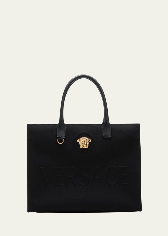 Versace La Medusa Logo Canvas Tote Bag - ShopStyle
