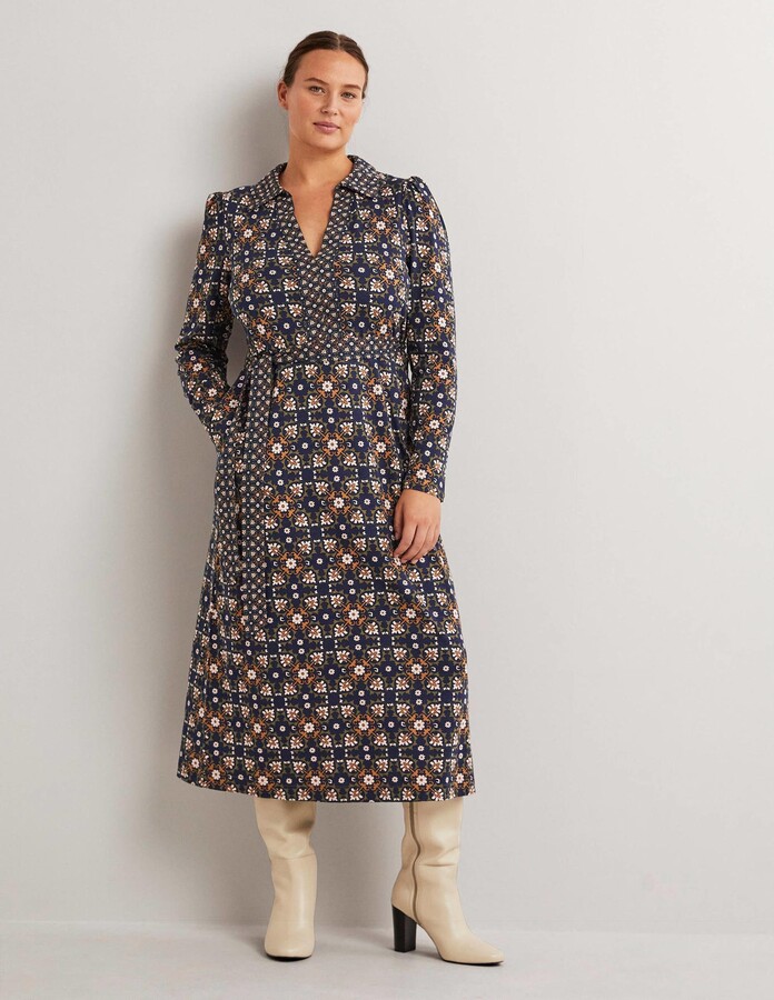 Boden Collared Notch Midi Dress - ShopStyle