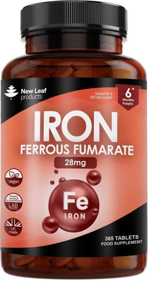 New leaf health Gentle Iron Tablets 28mg - Ferrous Fumarate Iron ...