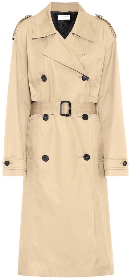 Saint Laurent Cotton trench coat - ShopStyle
