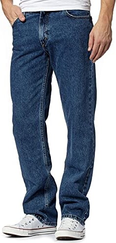 Cotton Works Mens Denim Basic Jeans Cotton Original Plain Straight Leg ...