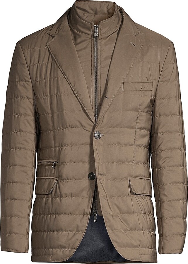 Corneliani Zip-Up Quilted Jacket - ShopStyle
