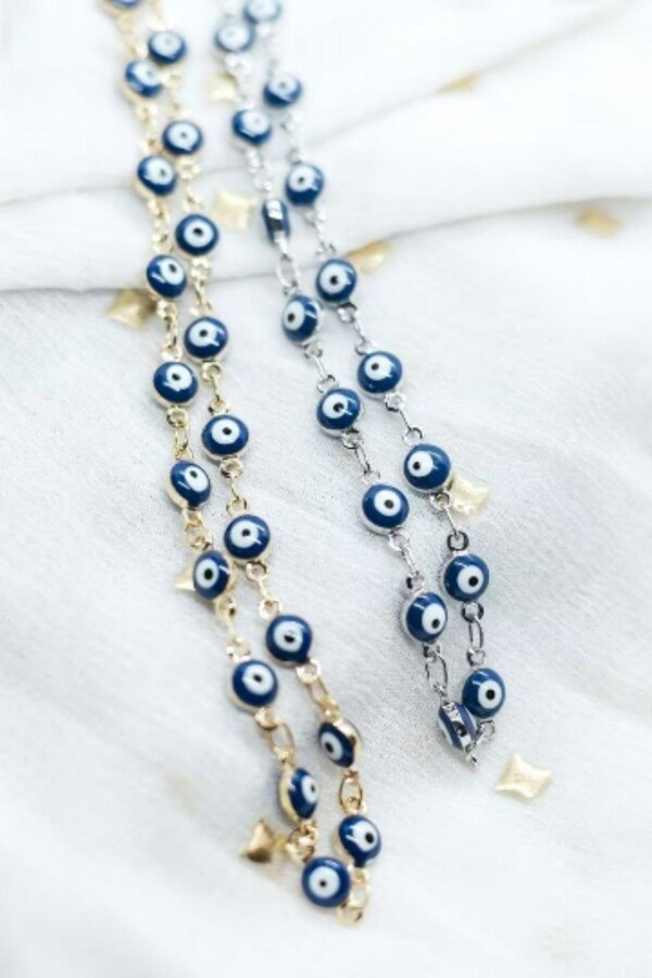 The Colourful Aura Evil Eye Blue Devil Eye Bead Minimalist Adjustable ...