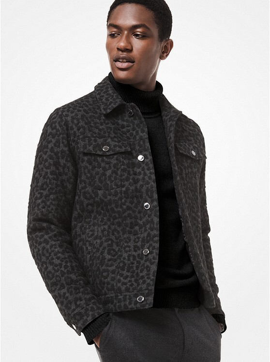 Michael Kors Leopard Wool Trucker Jacket - ShopStyle
