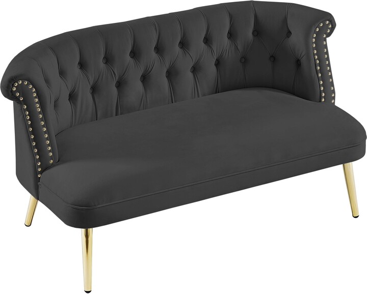 IGEMANINC Rolled Arm Sofa with Nailheads, Tufted Back Sofa, Bench Sofa ...