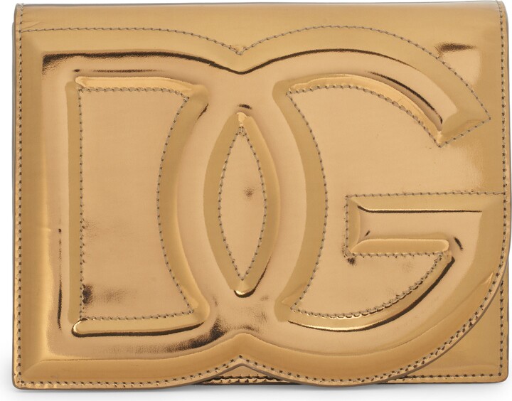 Dolce & Gabbana Logo Flap Metallic Leather Crossbody Bag - ShopStyle