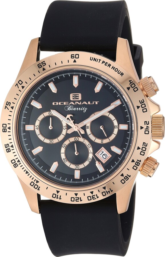 Oceanaut Men's OC6119R Biarritz Analog Display Quartz Black Watch - ShopStyle