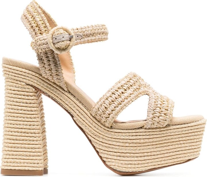 Castaner Adriana platform raffia sandals - ShopStyle