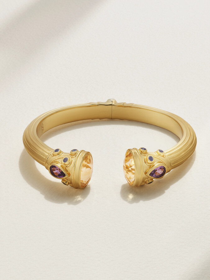 Amrapali London - Gold-plated Multi-stone Bangle - L - ShopStyle Bracelets