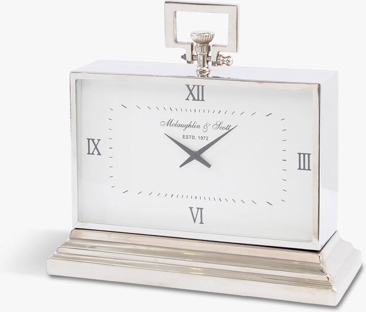 Libra Interiors Latham Medium Aluminium Rectangular Clock With Roman ...