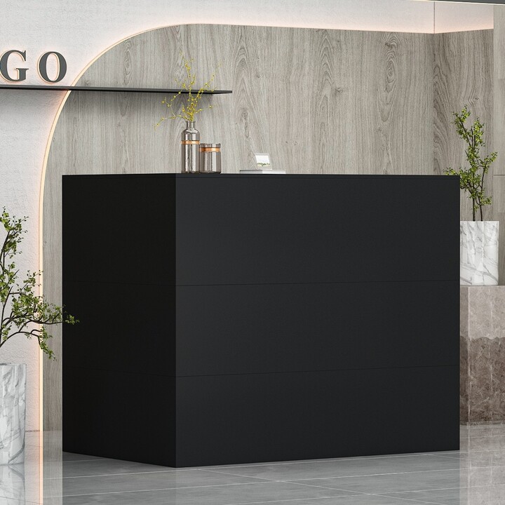Kerrogee 56" L-Shape Reception Desk - Computer Desk with Lockable ...