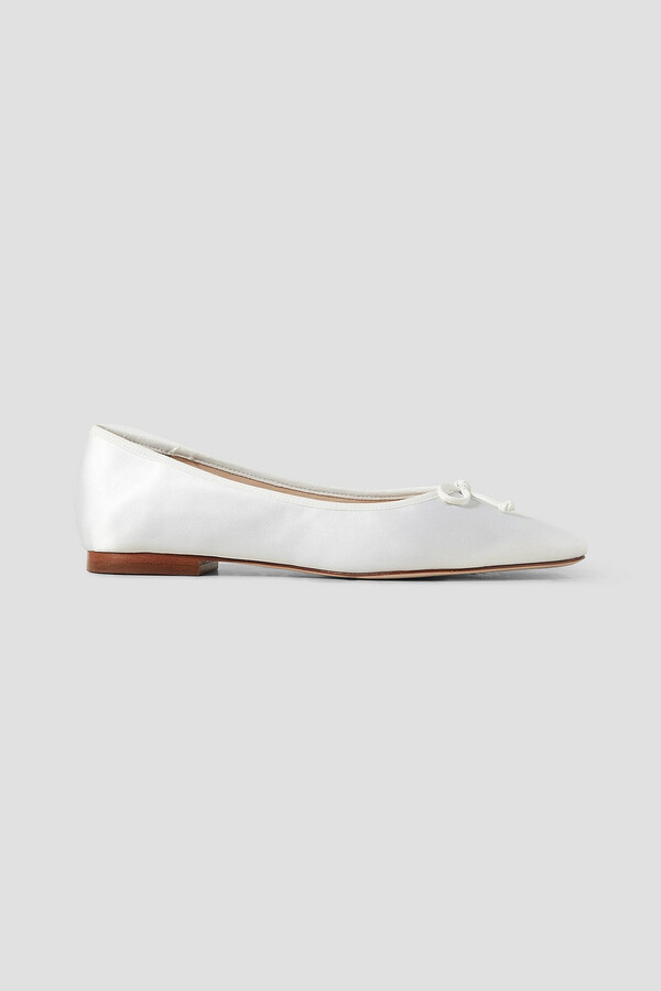 PORTE & PAIRE Bow-embellished satin ballet flats - ShopStyle