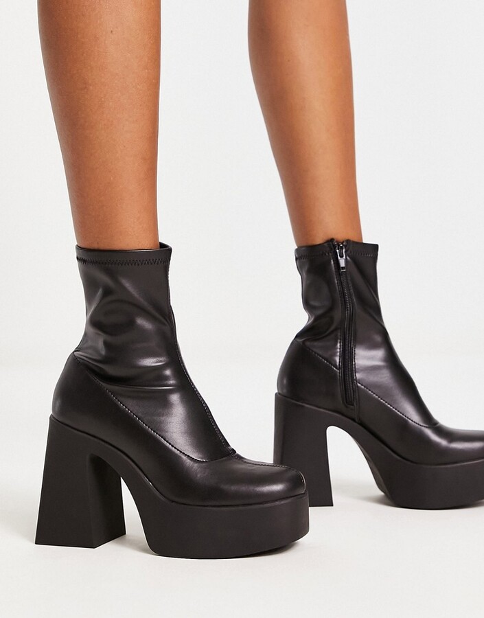Aldo Grandstep chunky platform sock boots in black - ShopStyle