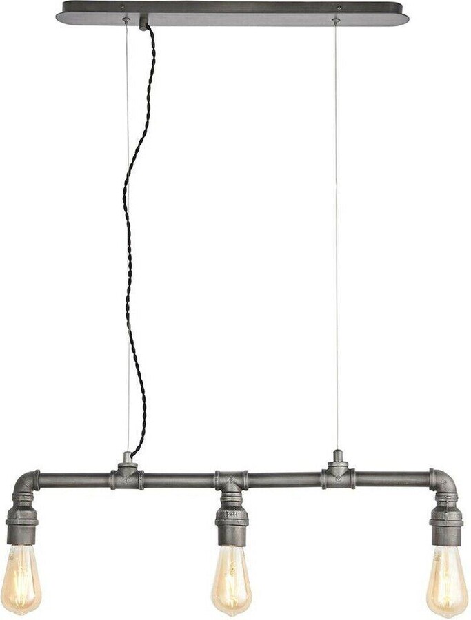 Loops Multi Light Hanging Ceiling Pendant Aged Pewter Industrial ...