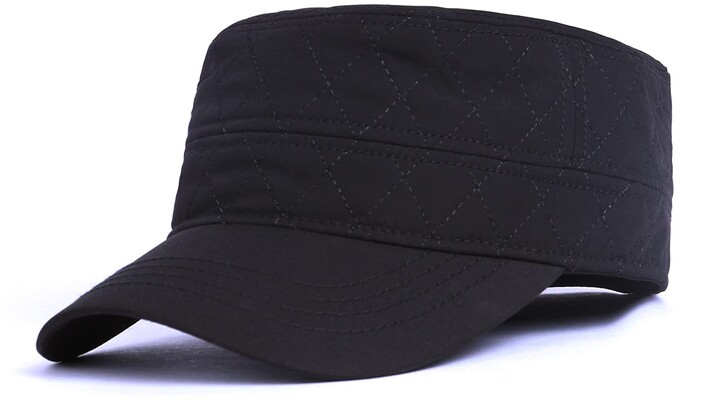 Zylioo XXL Oversize Fleeced Flat Top Army Cap Closed Back Warm Cadet ...