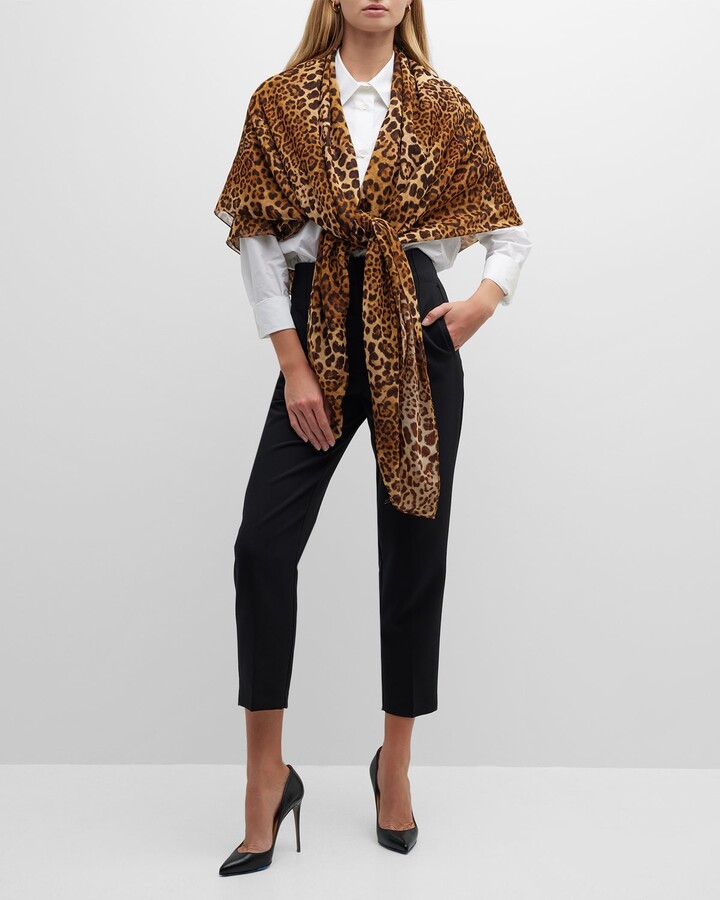 Carolina Herrera Leopard-Print Shawl - ShopStyle Printed Dresses