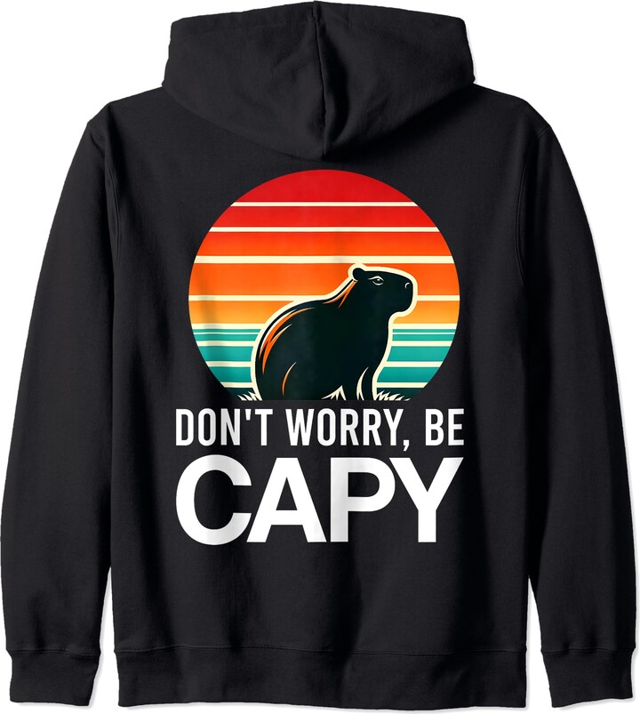 Capybaras - Don't Worry Be Capy - Vintage Capybara - Don't Worry Be Capy - Retro Sunset Zip ...