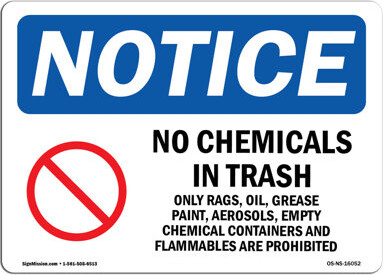 SignMission Notice - No Chemicals in Trash Sign with Symbol - ShopStyle ...